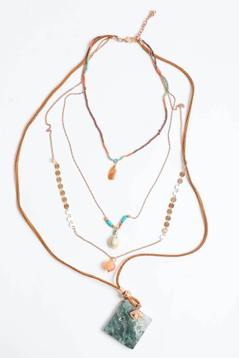 Leto Wholesale Necklace - Distributor of 4 Layer Stone Shell Necklace