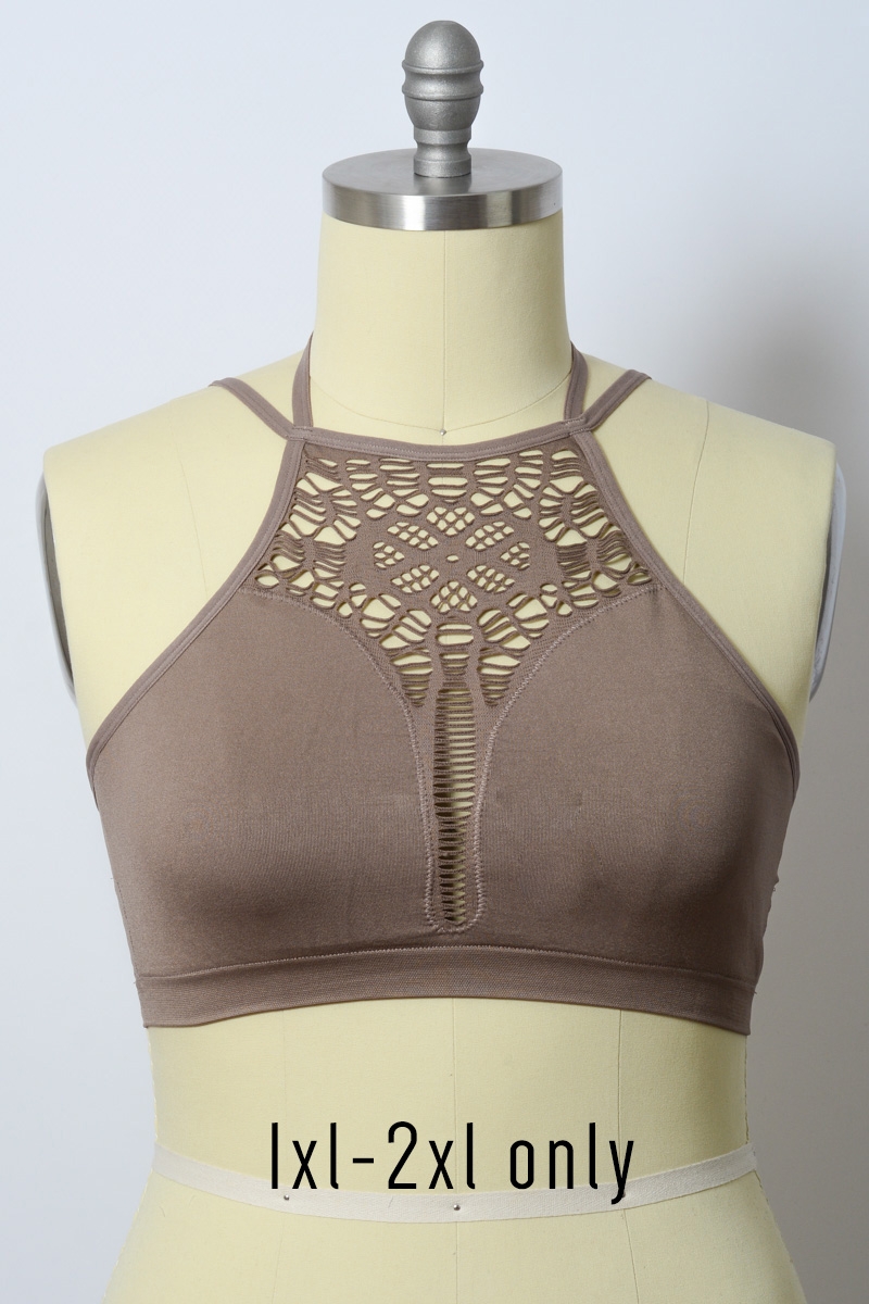 Leto Wholesale - Buy Plus Seamless High Neck Brami Tops In Bulk Qty