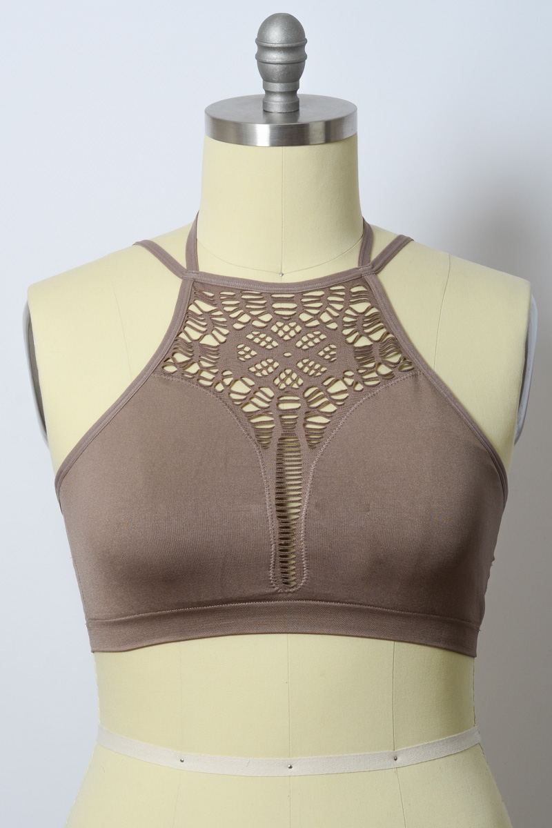 Leto Wholesale - Buy Plus Seamless High Neck Brami Tops In Bulk Qty