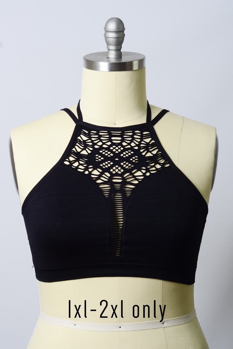Leto Wholesale - Buy Plus Seamless High Neck Brami Tops In Bulk Qty