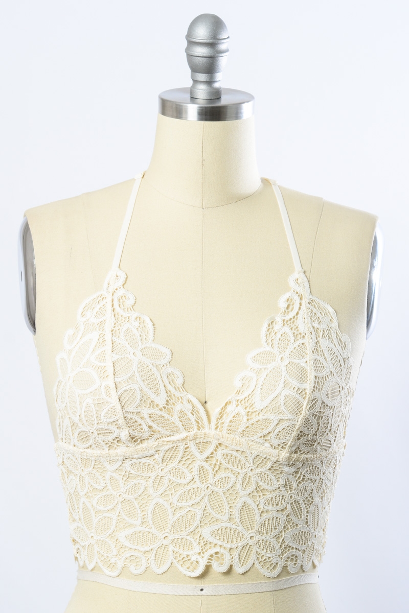 Racerback Flower Lace Bralette | Elegant & Comfortable Boho Chic
