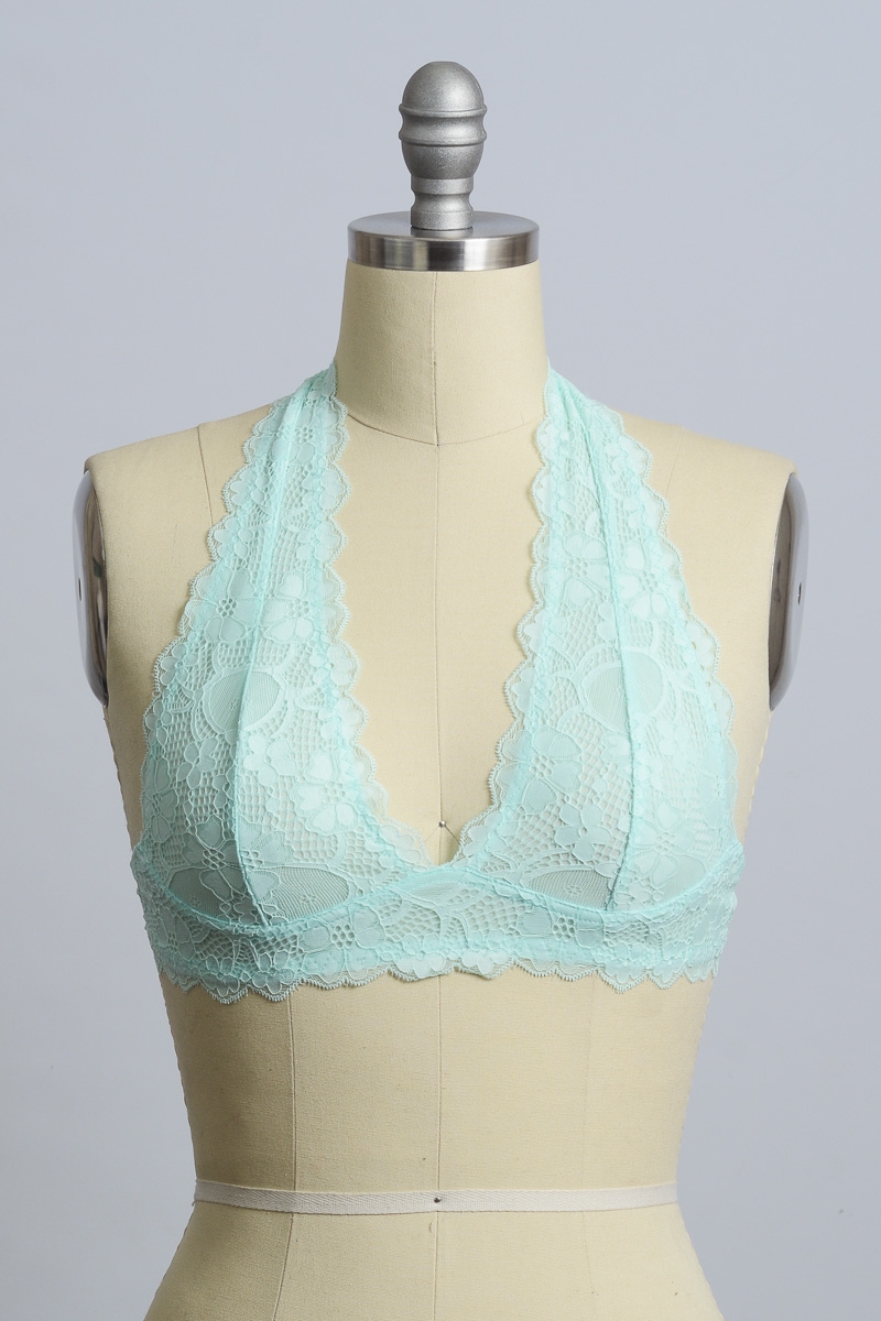 Leto Wholesale - Buy Lace Halter Top Bralette Bra In Bulk Qty