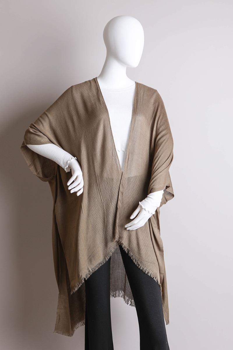 Frayed Trim Arm Hole Kimono | Boho Chic with a Twist