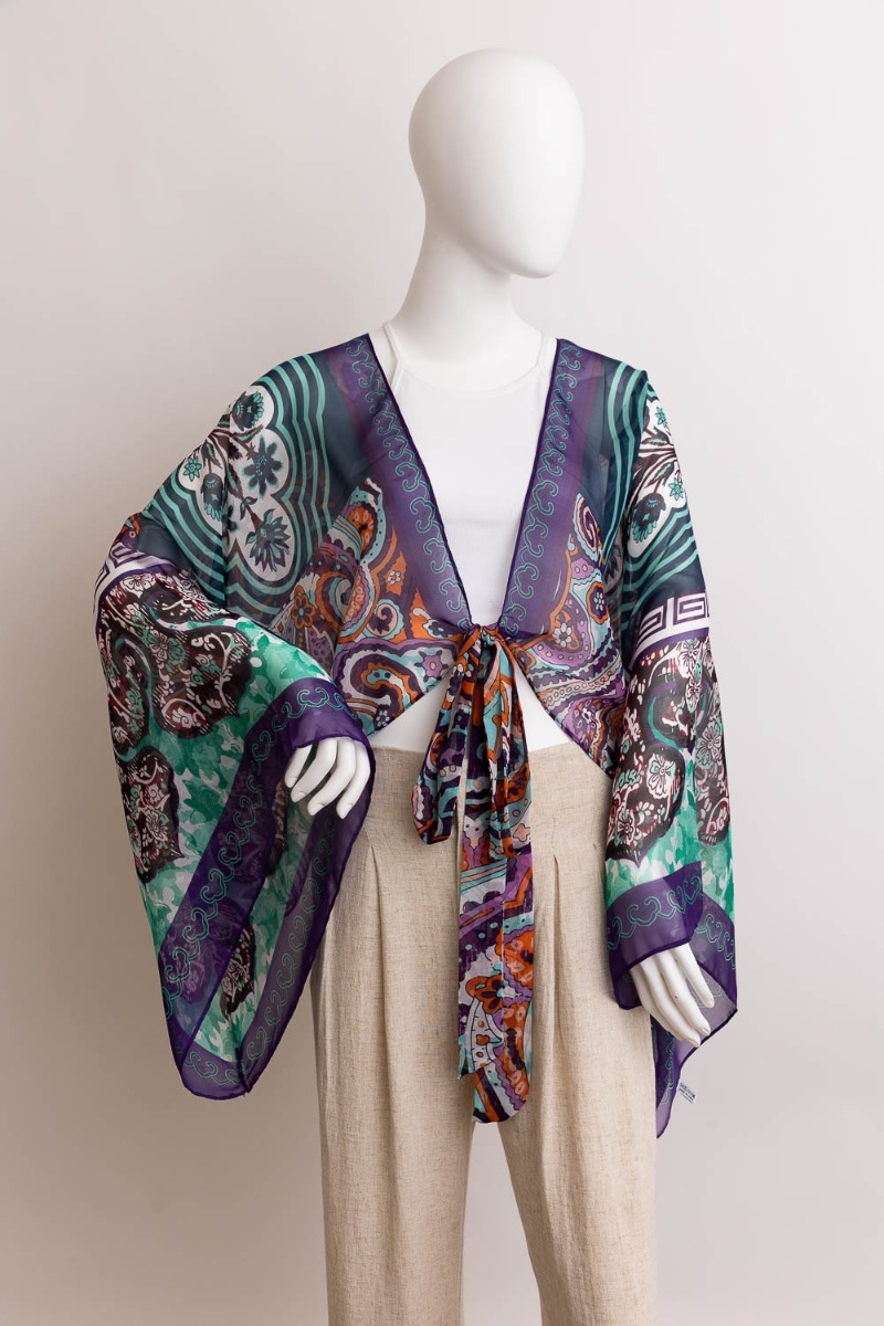 Boho Chic Tie Front Wrap with Armholes - Trendy Summer Layering Essential