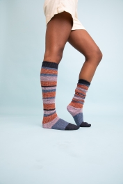 Boho Stripe Boot Socks - Rustic Charm for Your Feet